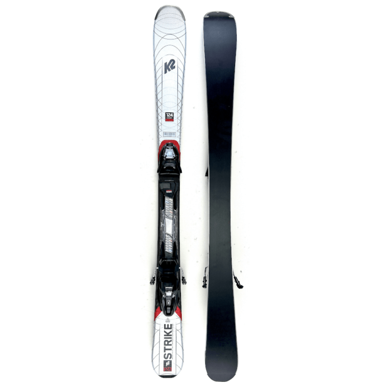 K2 Strike 124 cm Adult Short Skis Skiboards with Marker Bindings